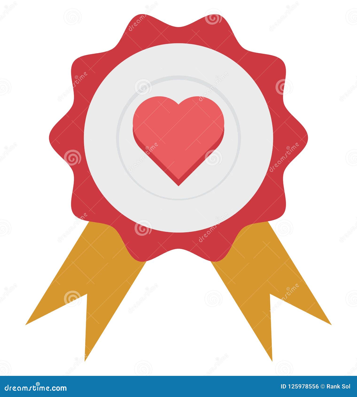 Badge, Heart Badge Vector Icon Editable Stock Vector - Illustration of ...