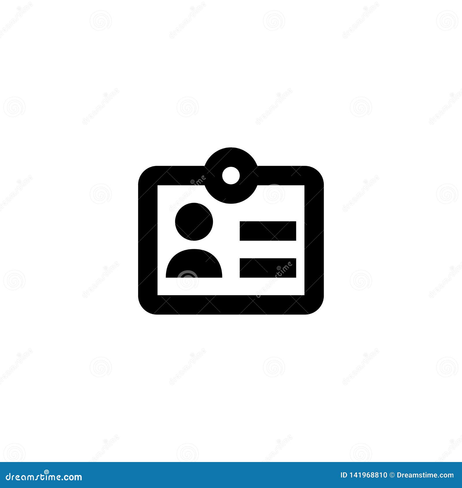 Badge icon. Id card sign stock vector. Illustration of paper - 141968810