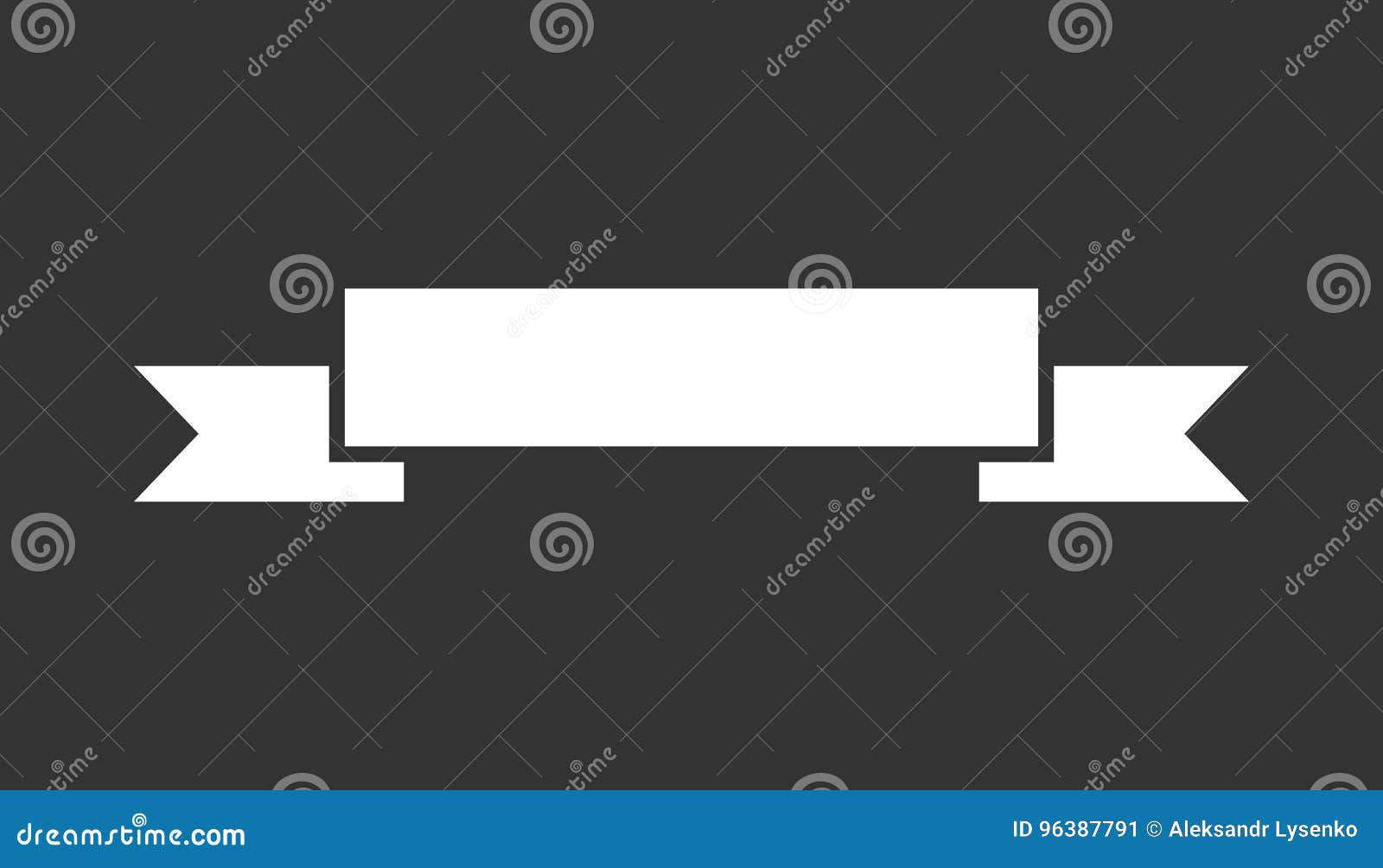 Badge Icon. Ribbon Vector Illustration in Flat Style on Black Ba Stock ...