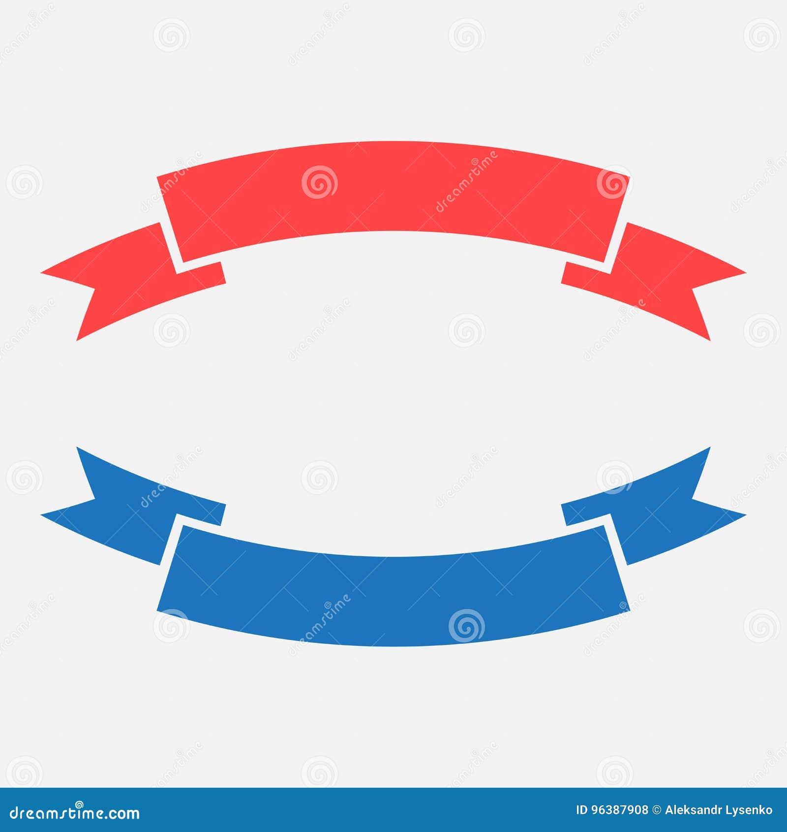 Badge Icon. Ribbon Vector Illustration in Flat Style on White Ba Stock ...