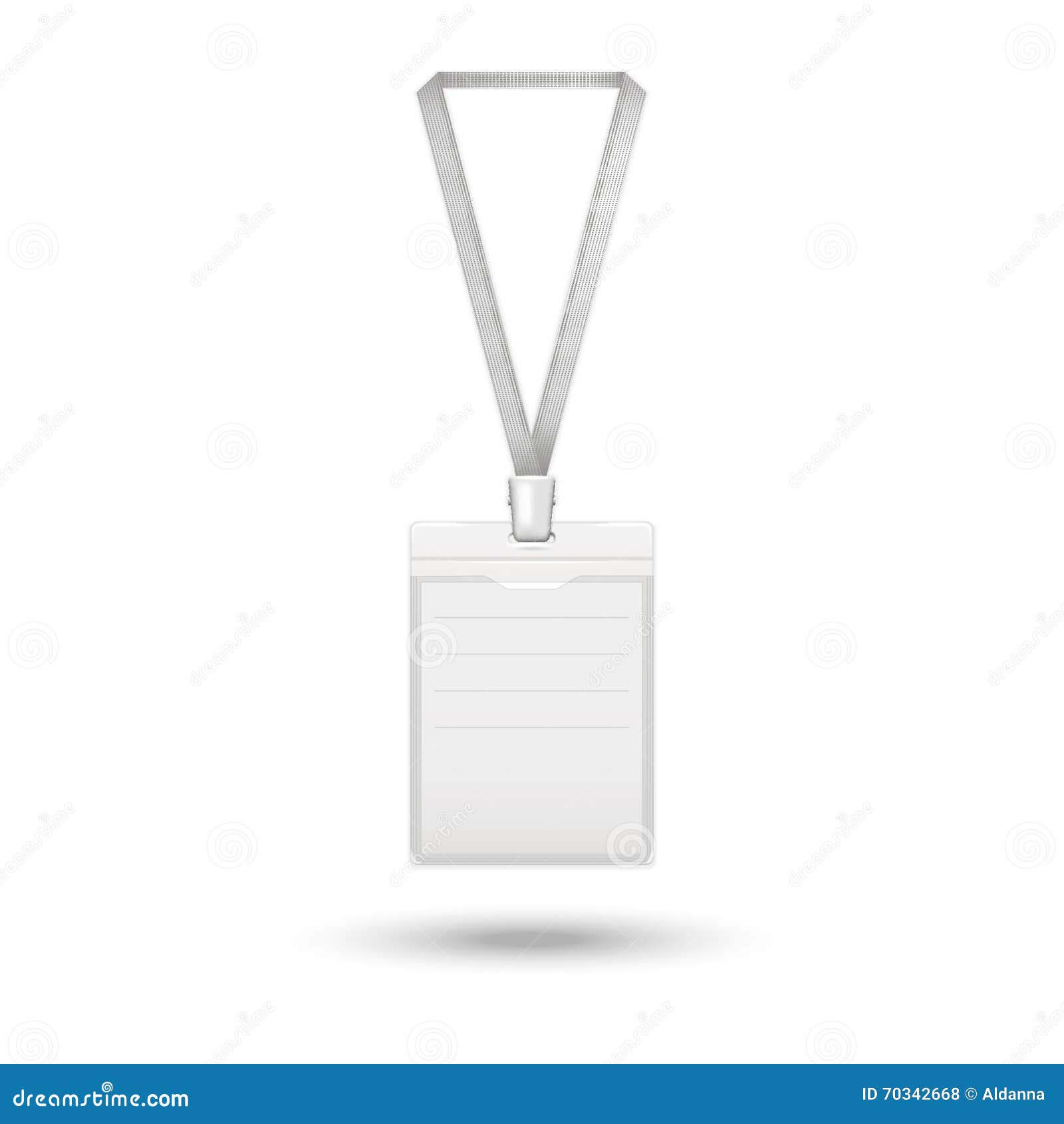 Realistic Identification Badge Blank Mockup. White Accreditation ID ...