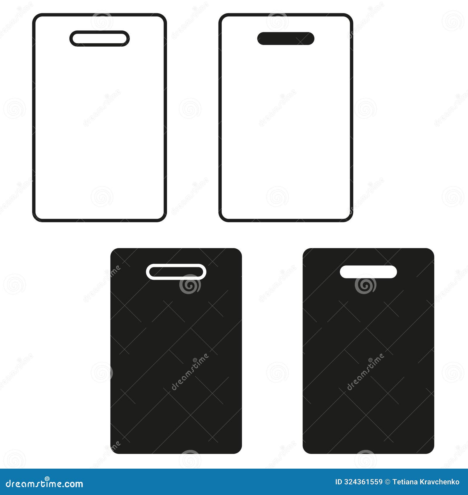 Badge Icons Set. Simple Black and White. Rectangular Design. Vector ...