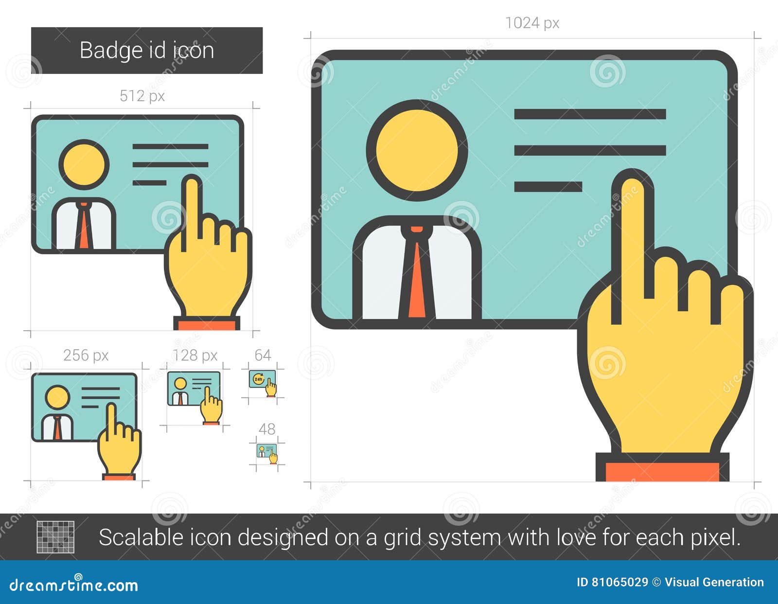 Badge id line icon. stock vector. Illustration of accessibility - 81065029