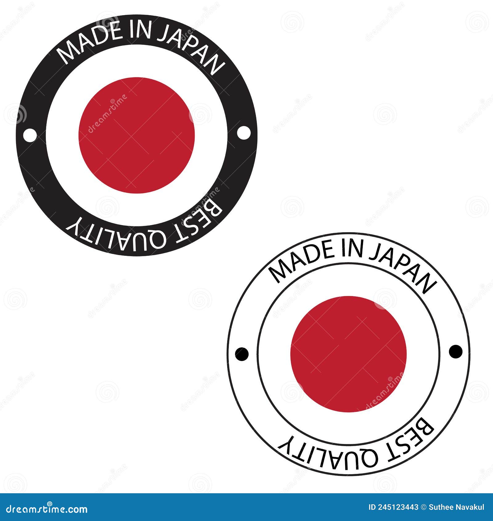 Badge with Japan Flag. Made in Japan Stamp. Made in Japan Label. Flat ...