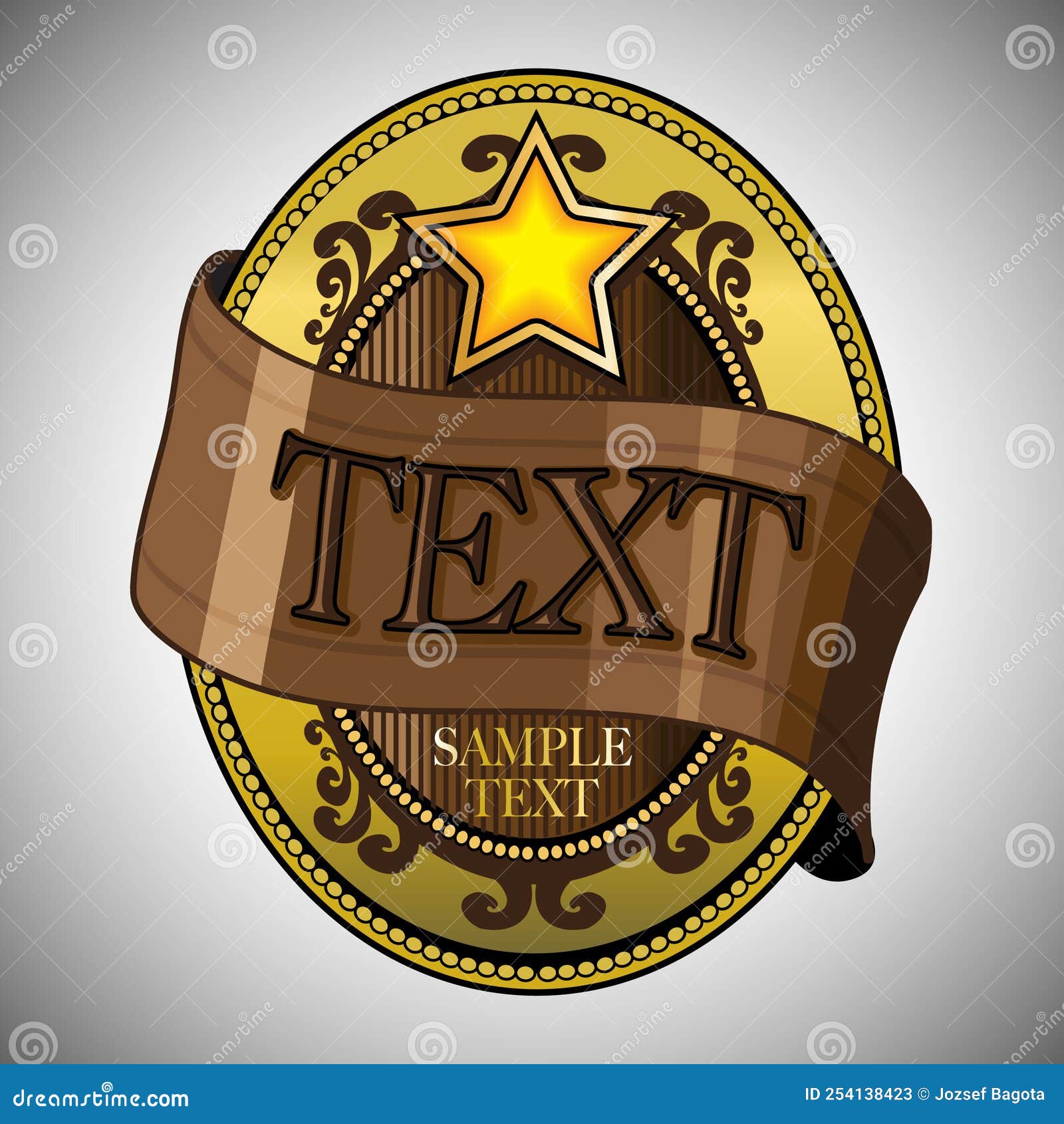Badge or Label Design stock vector. Illustration of metallic - 254138423