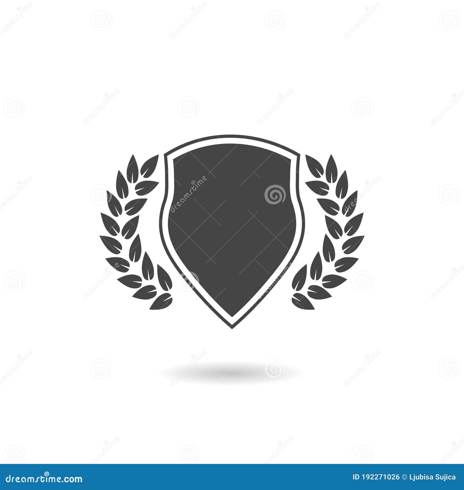 Badge and Logo of an Empty Royal Shield with a Laurel Wreath with ...