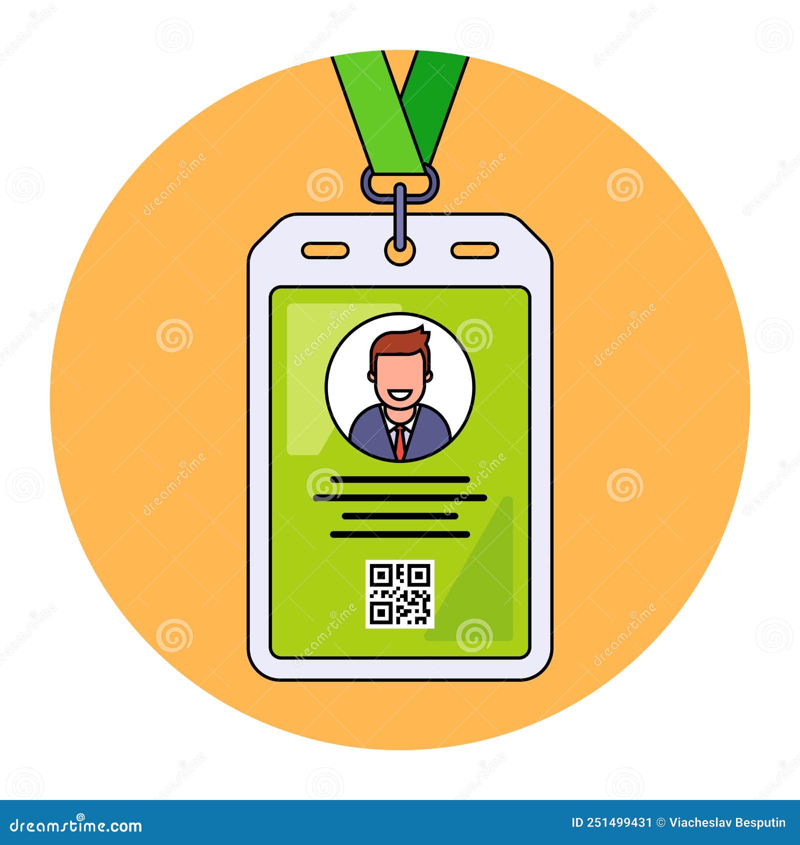 Badge on the Neck for Personal Identification. Stock Vector ...