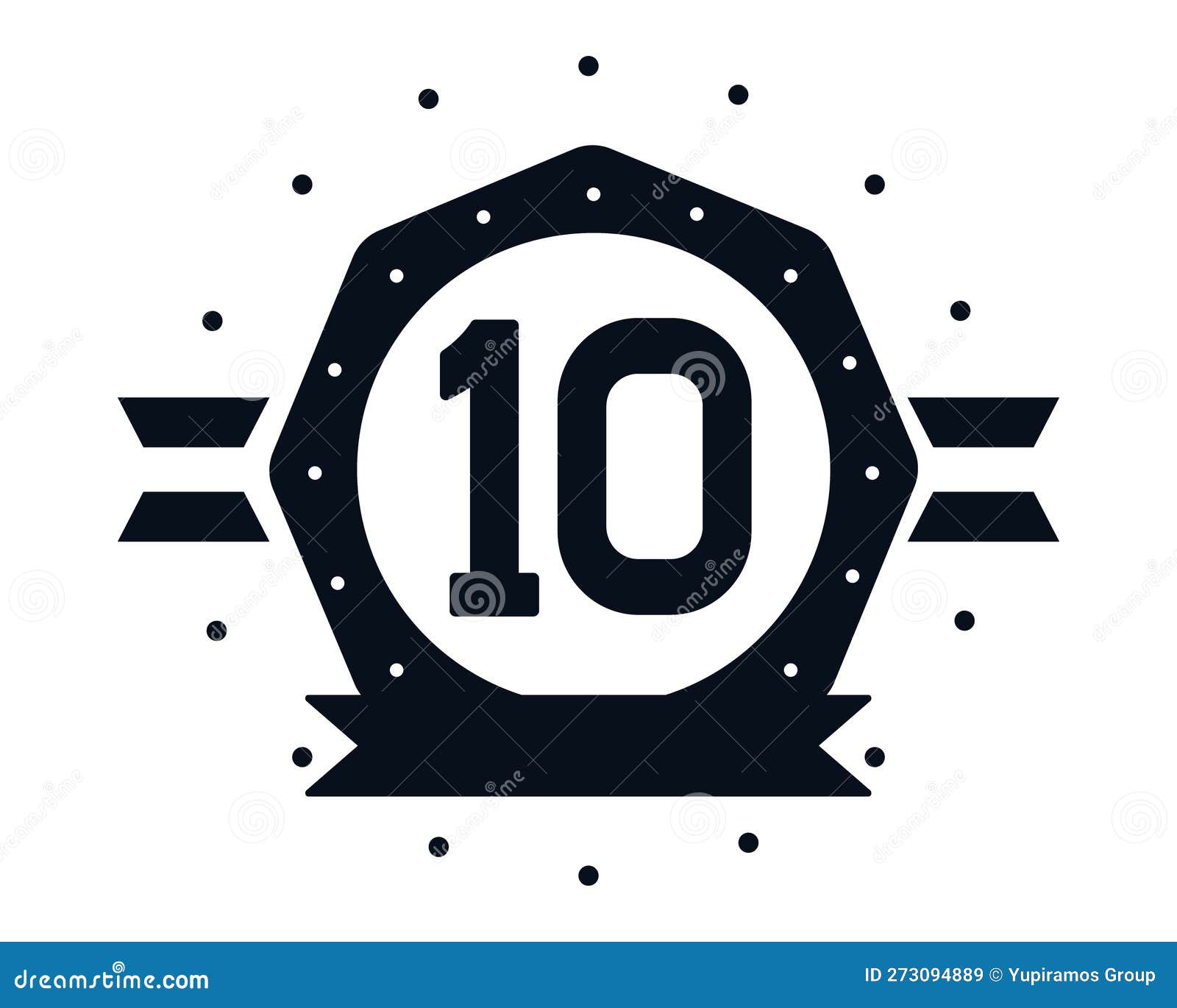 Badge with number ten stock vector. Illustration of typographic - 273094889