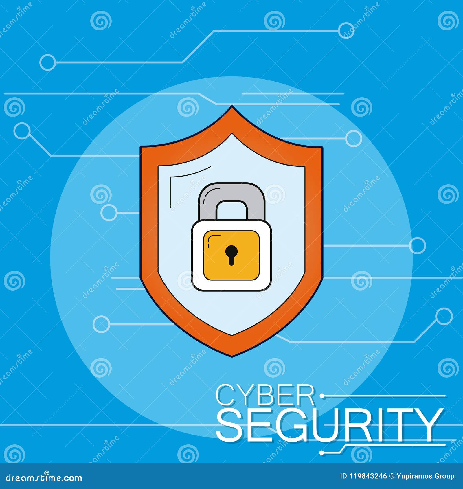 Cyber security emblem stock vector. Illustration of internet - 119843246