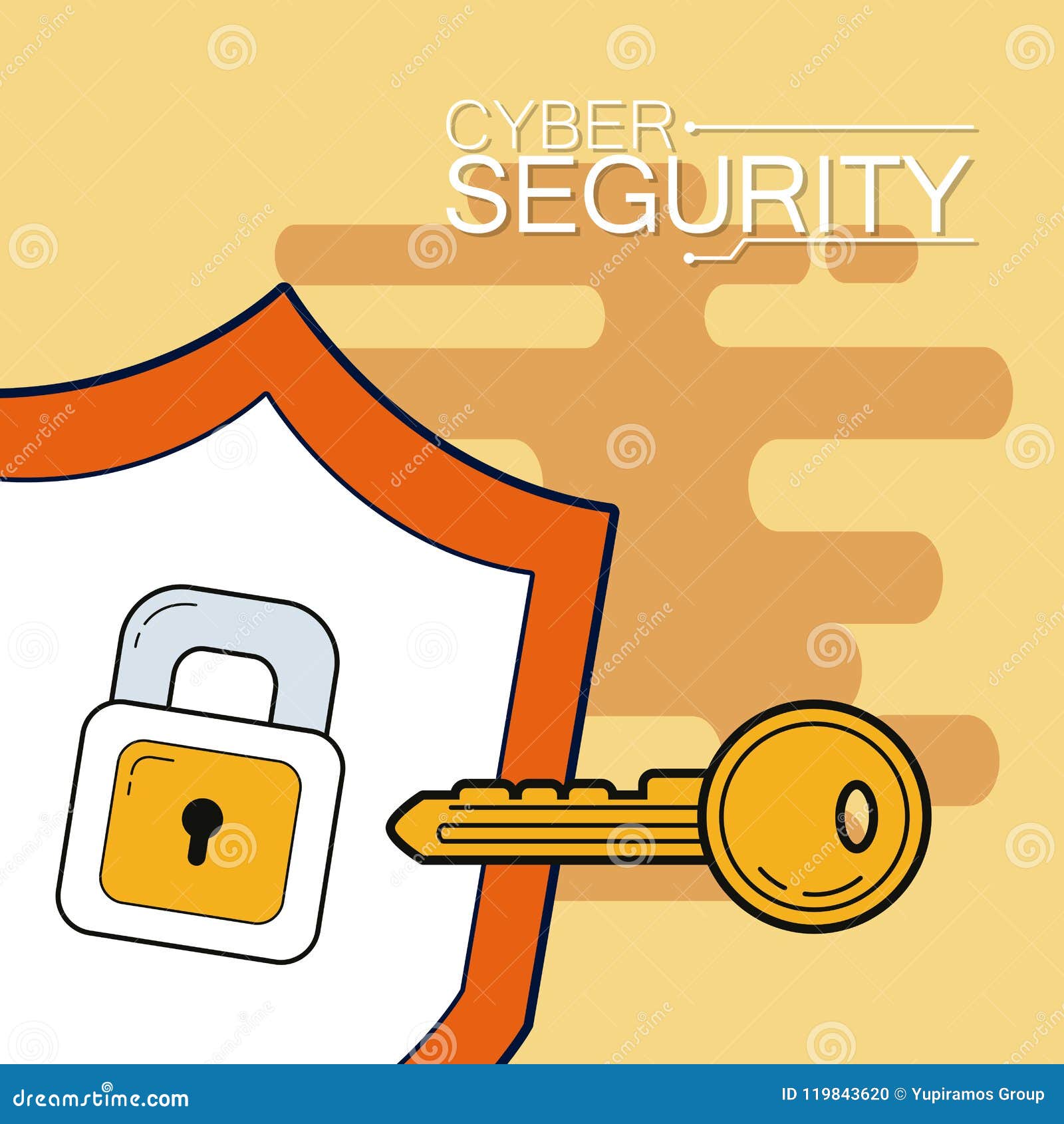 Cyber security emblem stock vector. Illustration of internet - 119843620