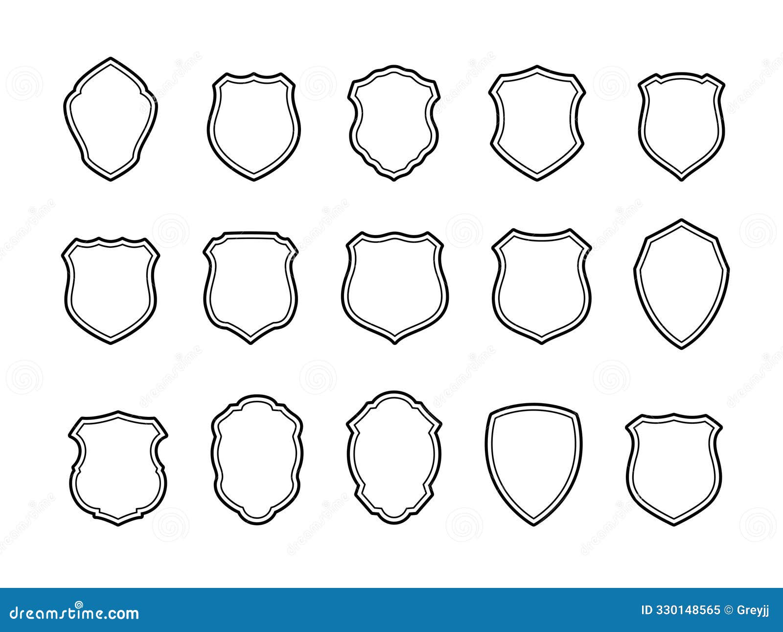 Badge Patches Templates in Outline Style Stock Illustration ...