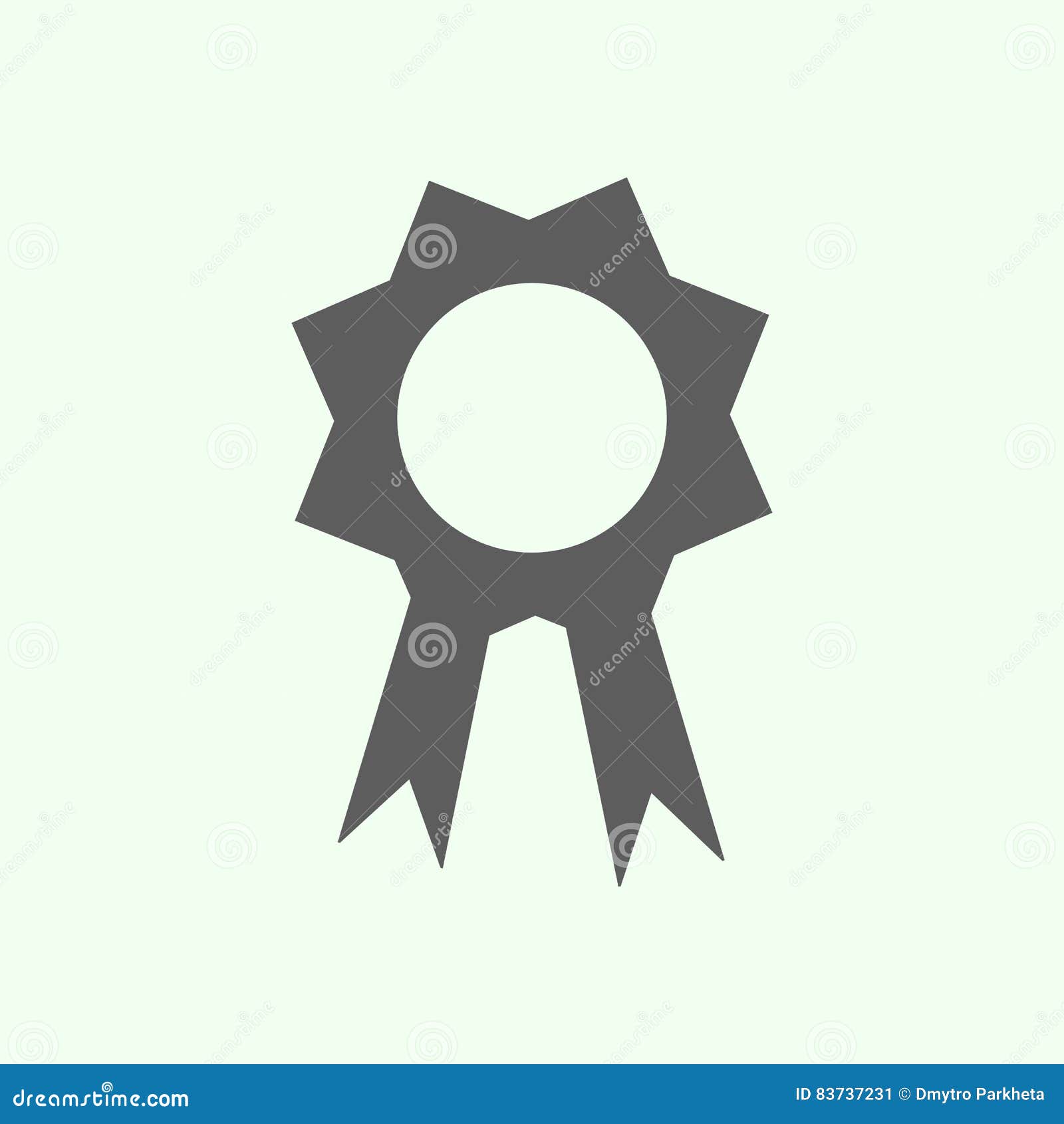 Badge with ribbon icon stock vector. Illustration of victory - 83737231