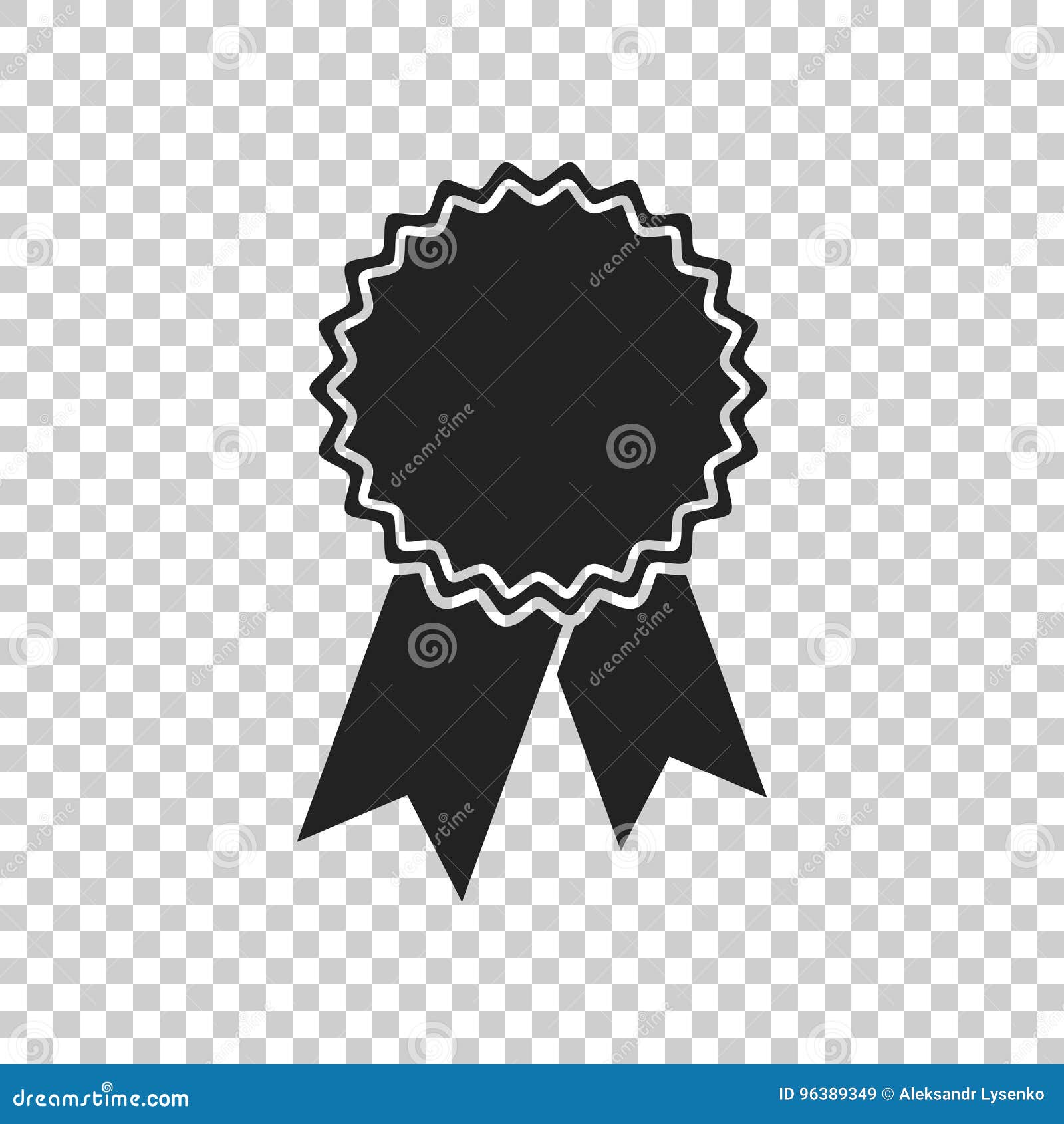 Badge with Ribbon Icon. Vector Illustration in Flat Style on Iso Stock ...