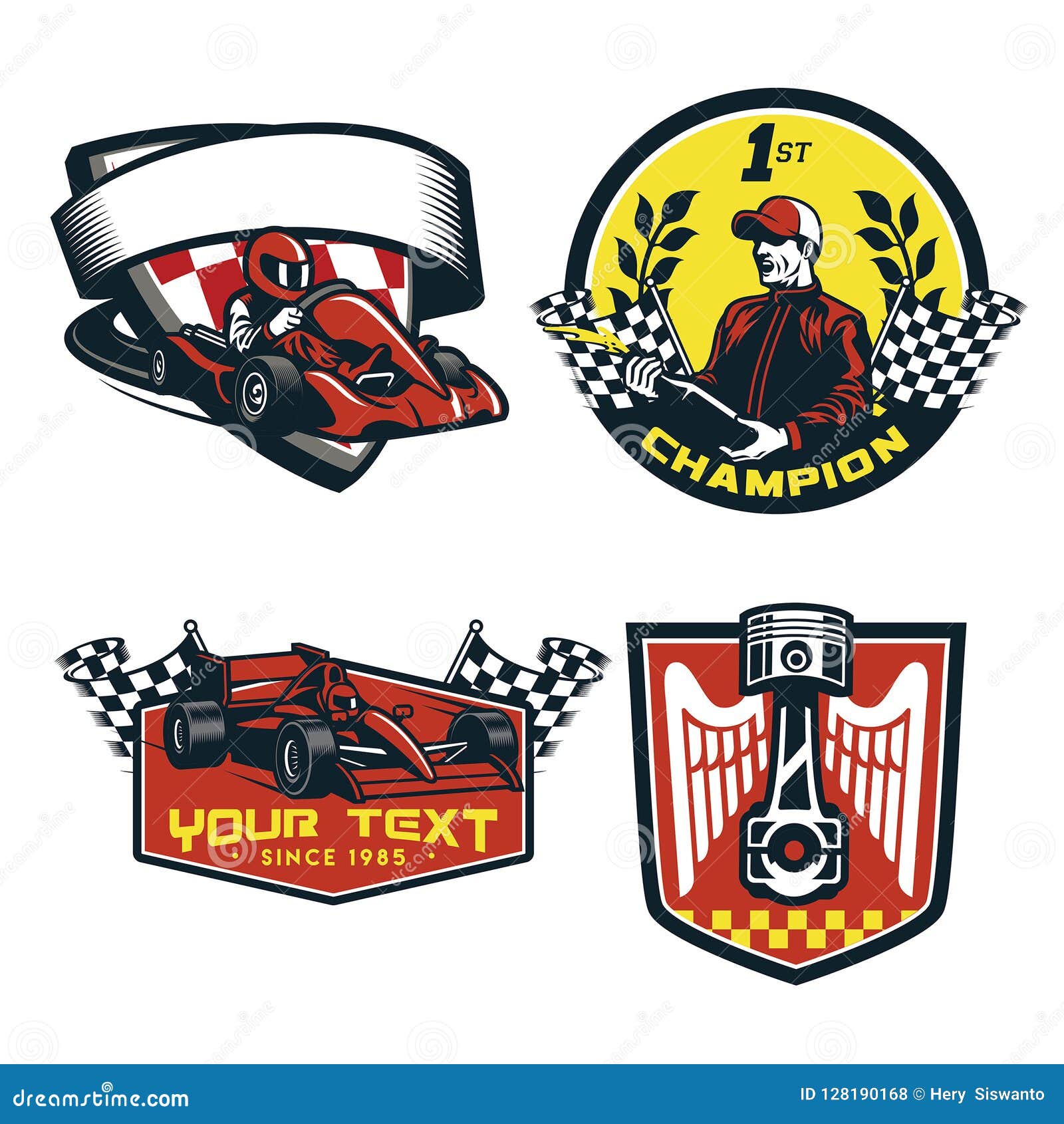 Badge Set of Formula Racing Car Stock Vector - Illustration of stop ...