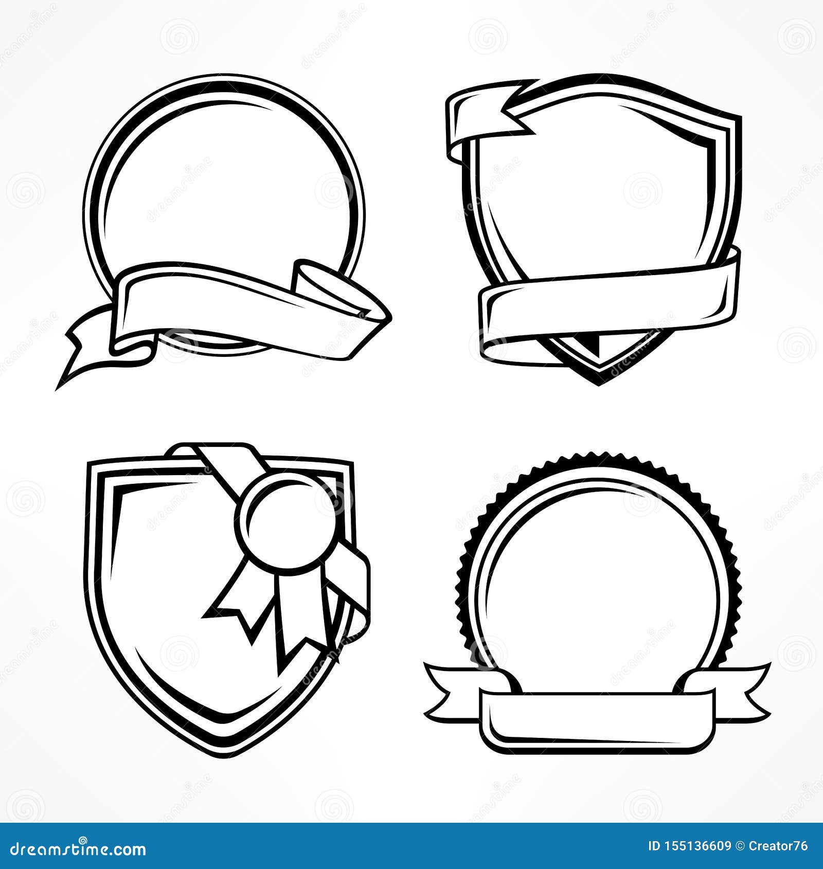 Badge Set on White. Vector Illustration. Stock Vector - Illustration of ...