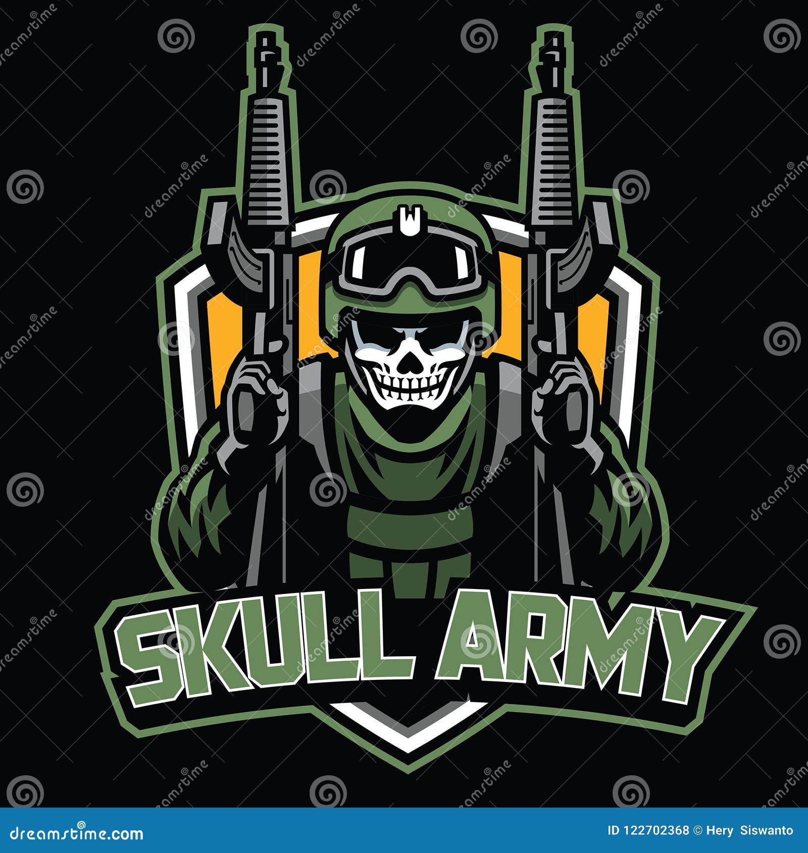 Soldier Mascot Illustration Vector Logo Esport | CartoonDealer.com ...