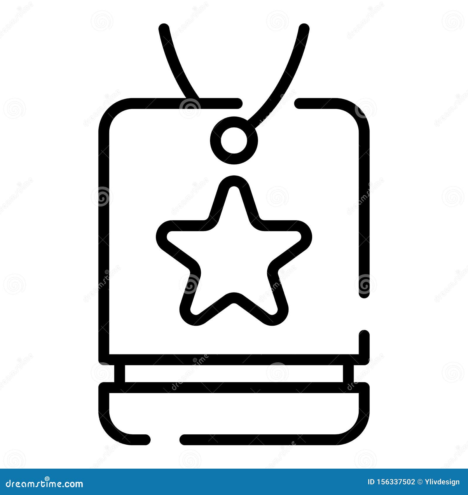 Badge with a Star Icon, Outline Style Stock Vector - Illustration of ...