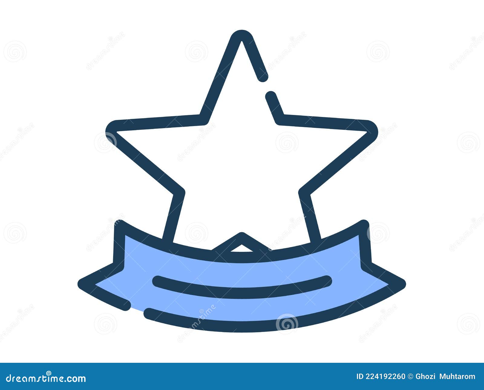 Badge Star Single Isolated Icon with Dash or Dashed Line Style Stock ...