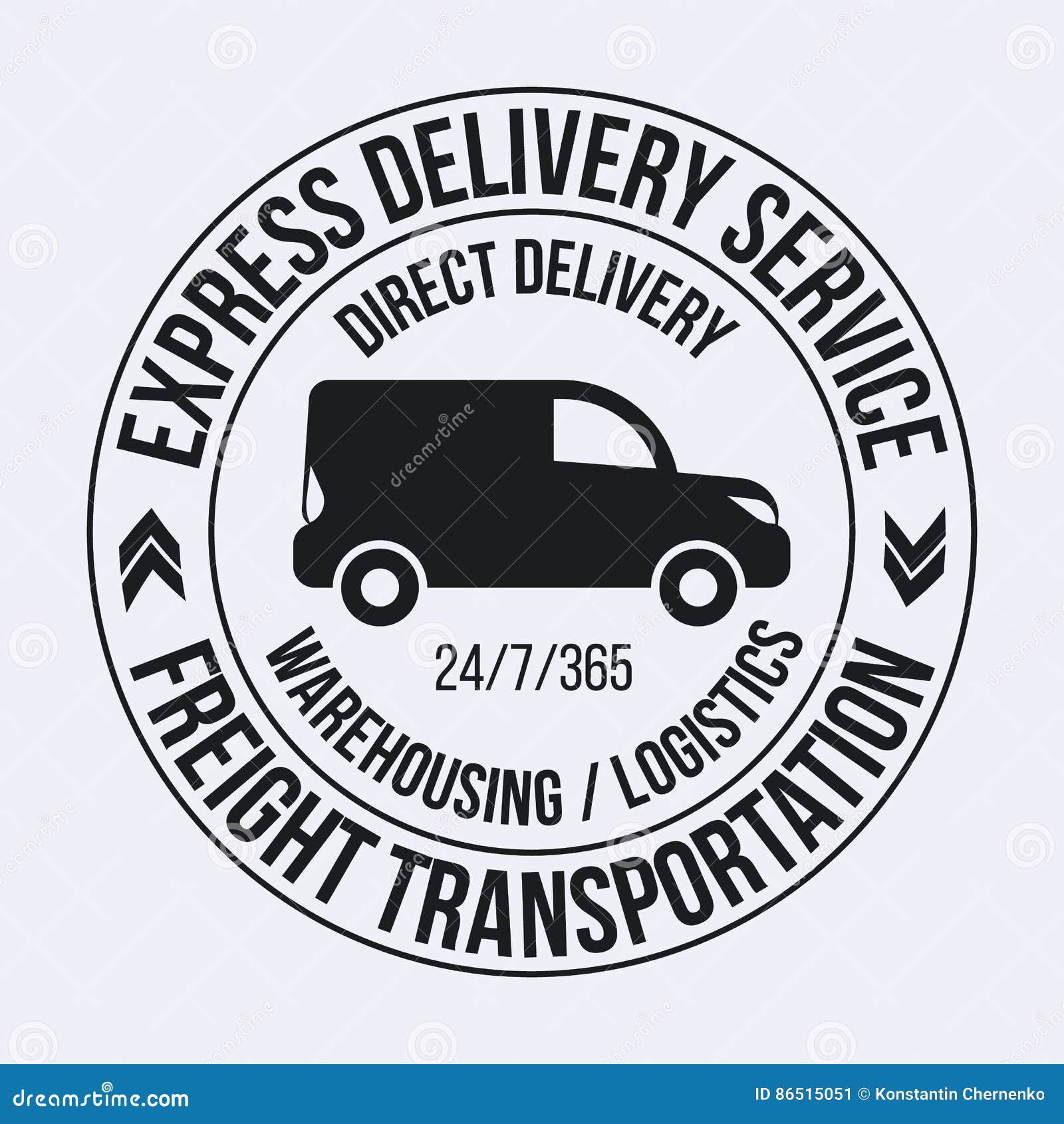 Badge Template of Fast Delivery Van. Freight Transportation Label ...