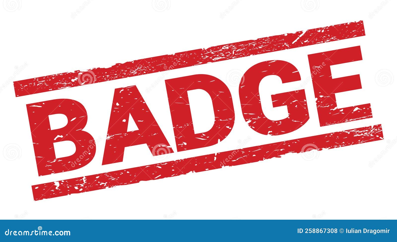 BADGE Text on Red Rectangle Stamp Sign Stock Illustration ...