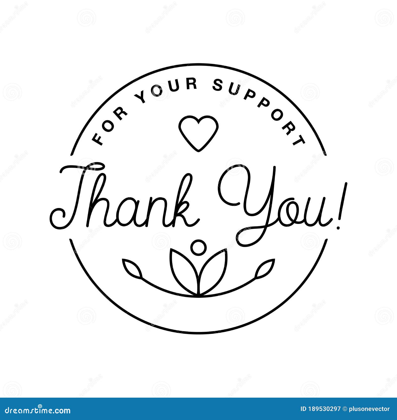 Badge with Thank You Graphics and Design Elements Vector Label and Logo ...
