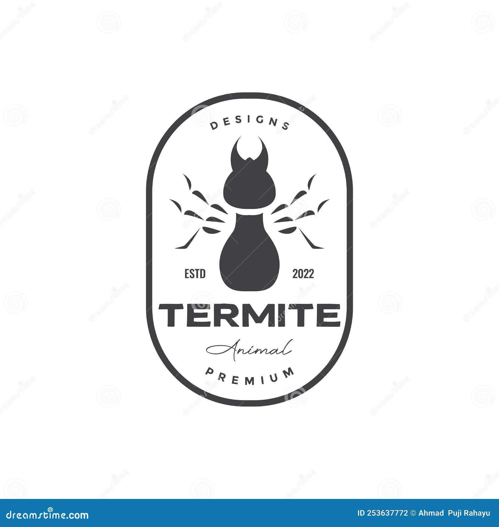 Badge Vintage Termite Insecte Logo Design Illustration de Vecteur ...
