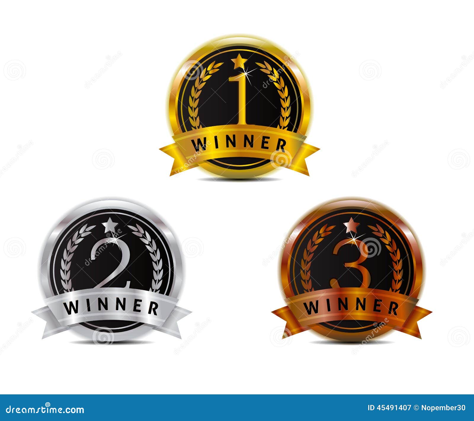Badge for winner stock vector. Illustration of success - 45491407
