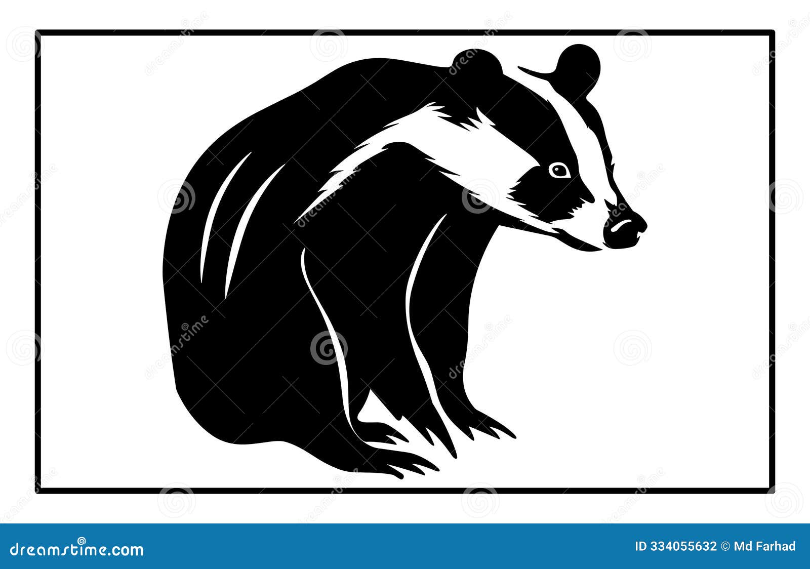 Badger Black Silhouette Desain, Badger Silhouette View Side for Retro ...