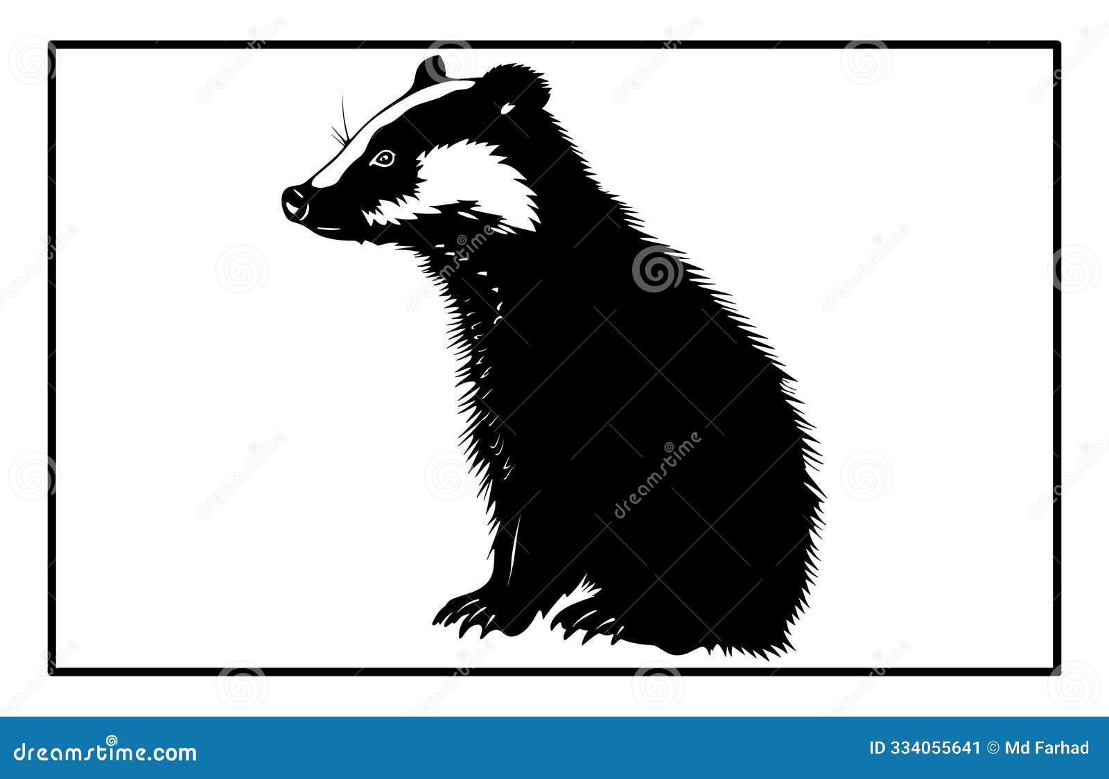 Badger Black Silhouette Desain, Badger Silhouette View Side for Retro ...