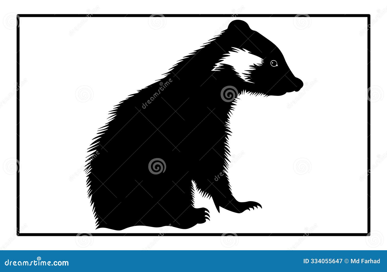 Badger Black Silhouette Desain, Badger Silhouette View Side for Retro ...