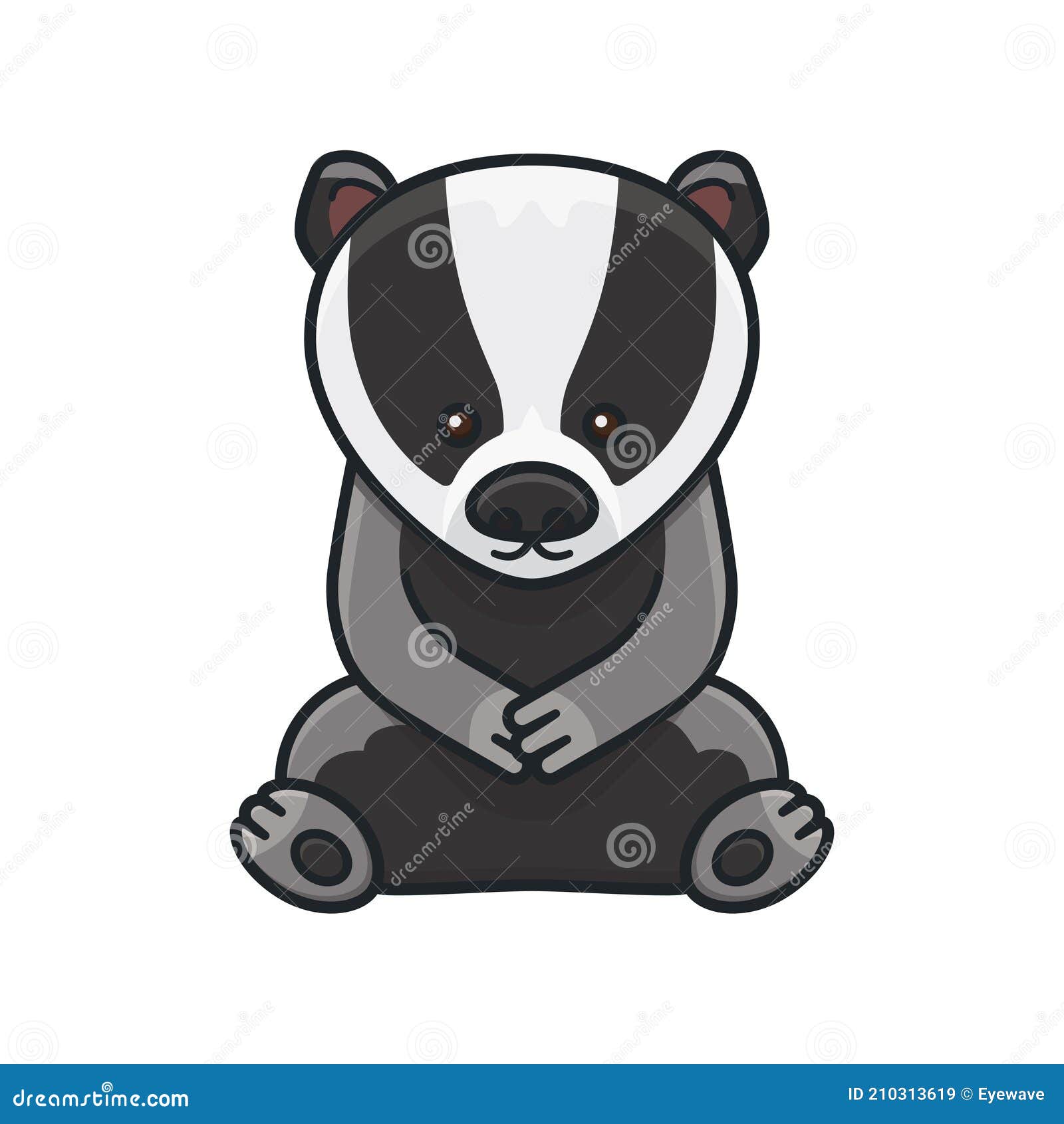 Badger Cartoon Character Isolated Vector Illsutration Stock Vector ...