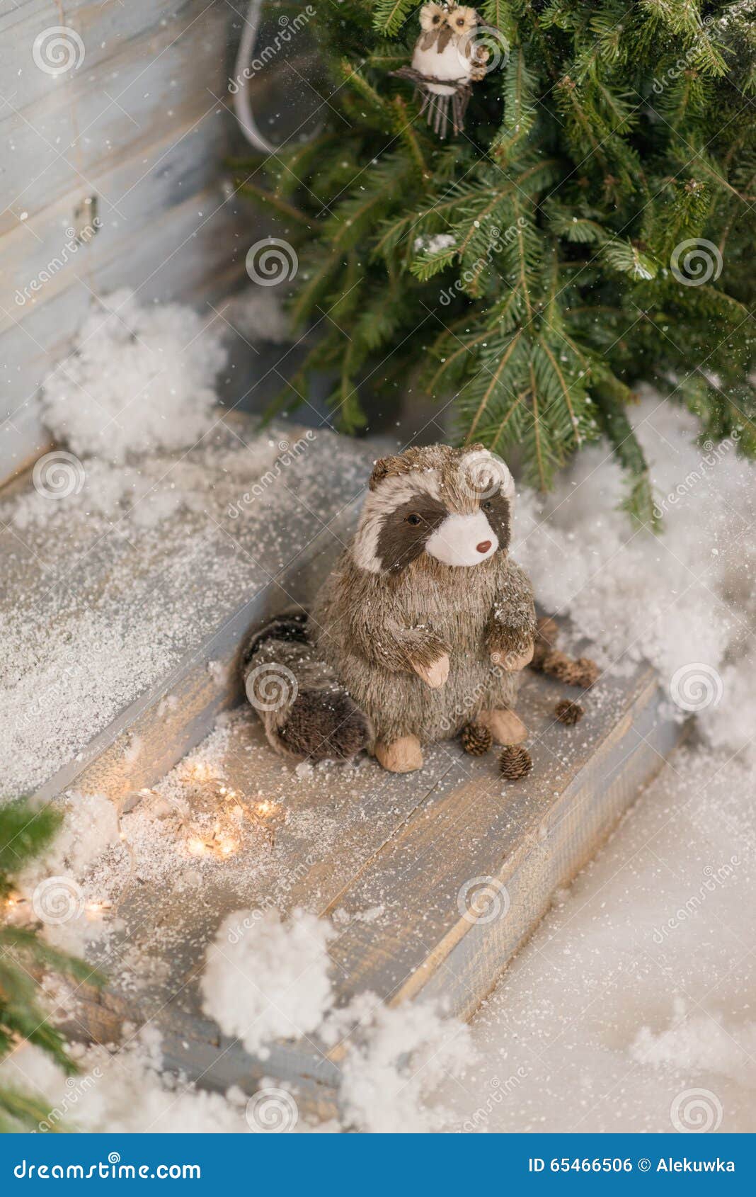 Badger at the Christmas Tree in the Snow Stock Photo - Image of ...