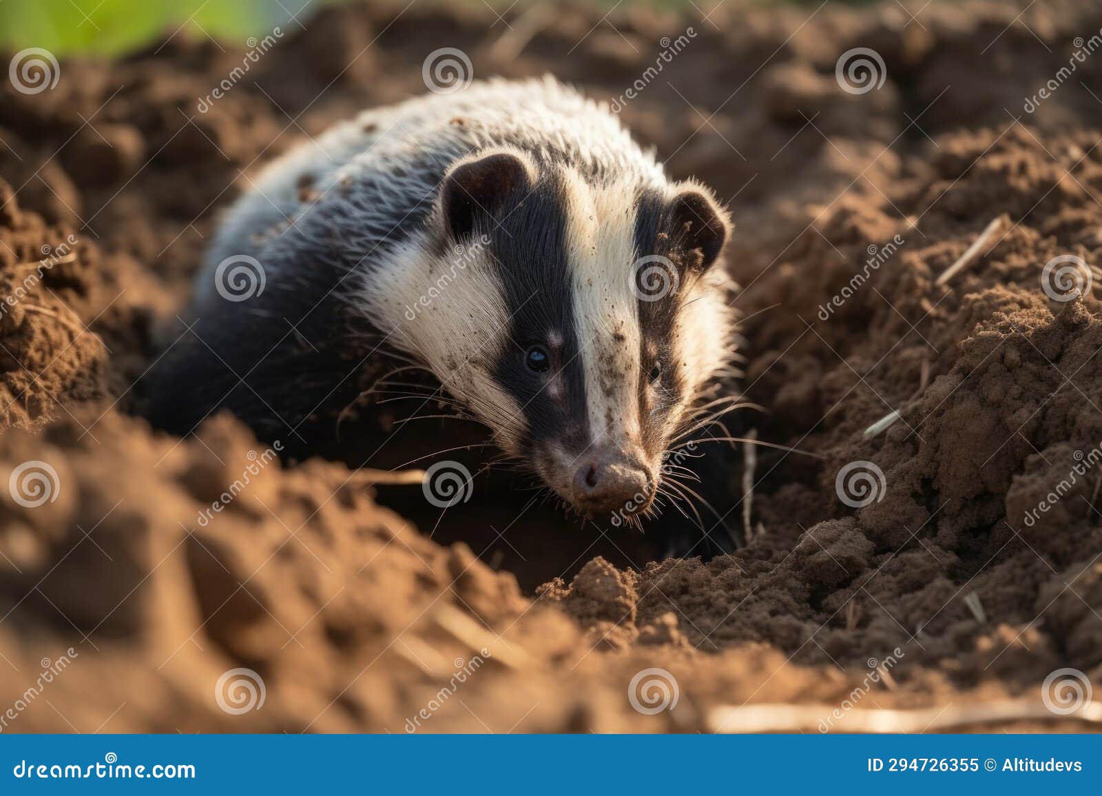 A Badger Digging a Burrow in the Dirt Stock Image - Image of digging ...