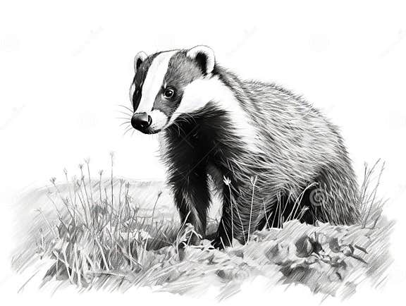 Badger Drawing Made with Generative AI Illustration Stock Illustration ...