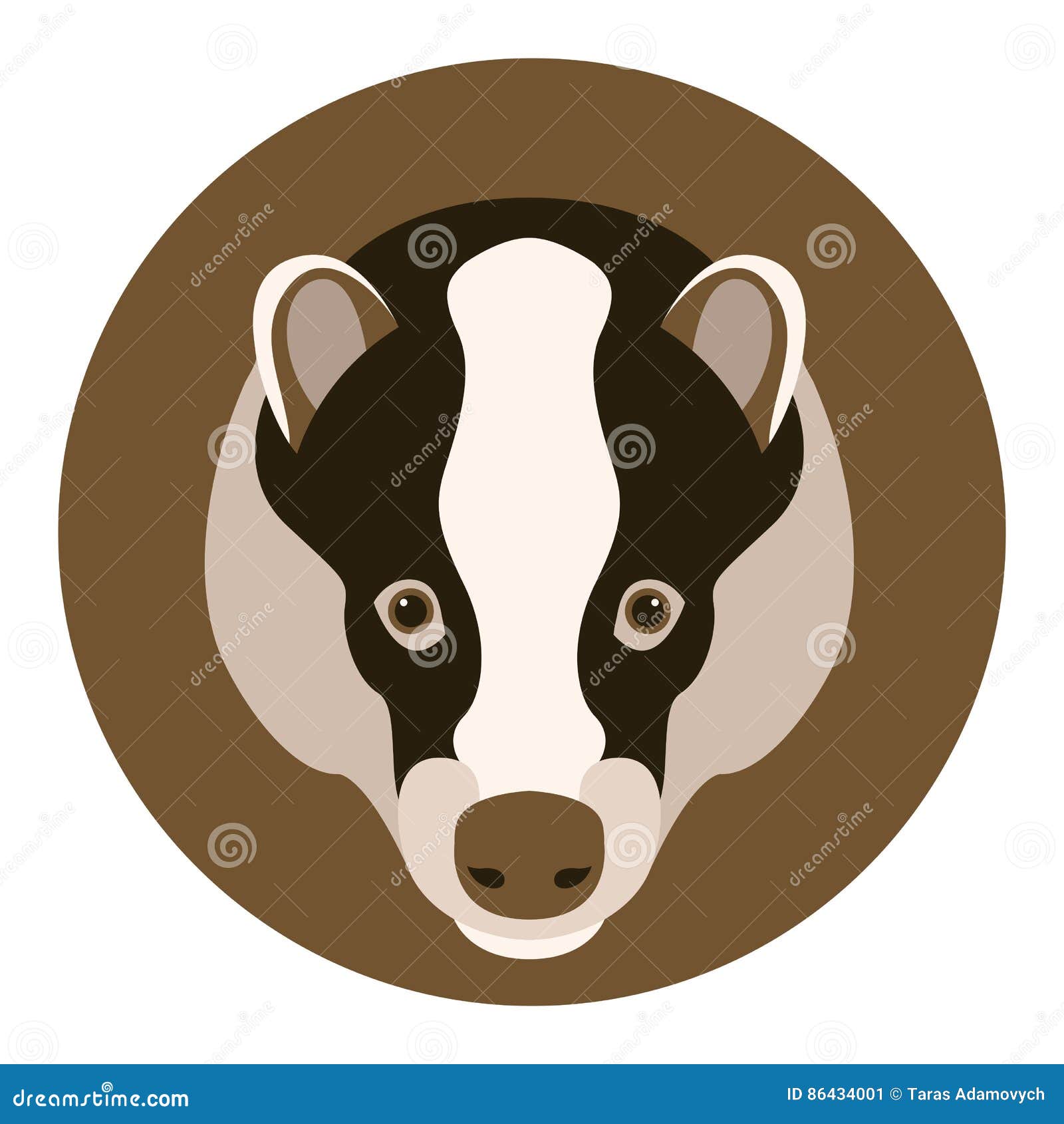 Badger Head Face Vector Illustration Style Flat Stock Vector ...