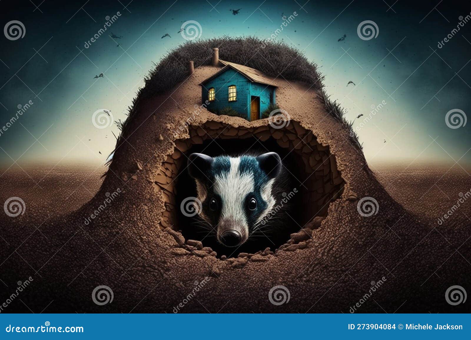 A Badger Home Created by Generative Ai Stock Photo - Image of ...