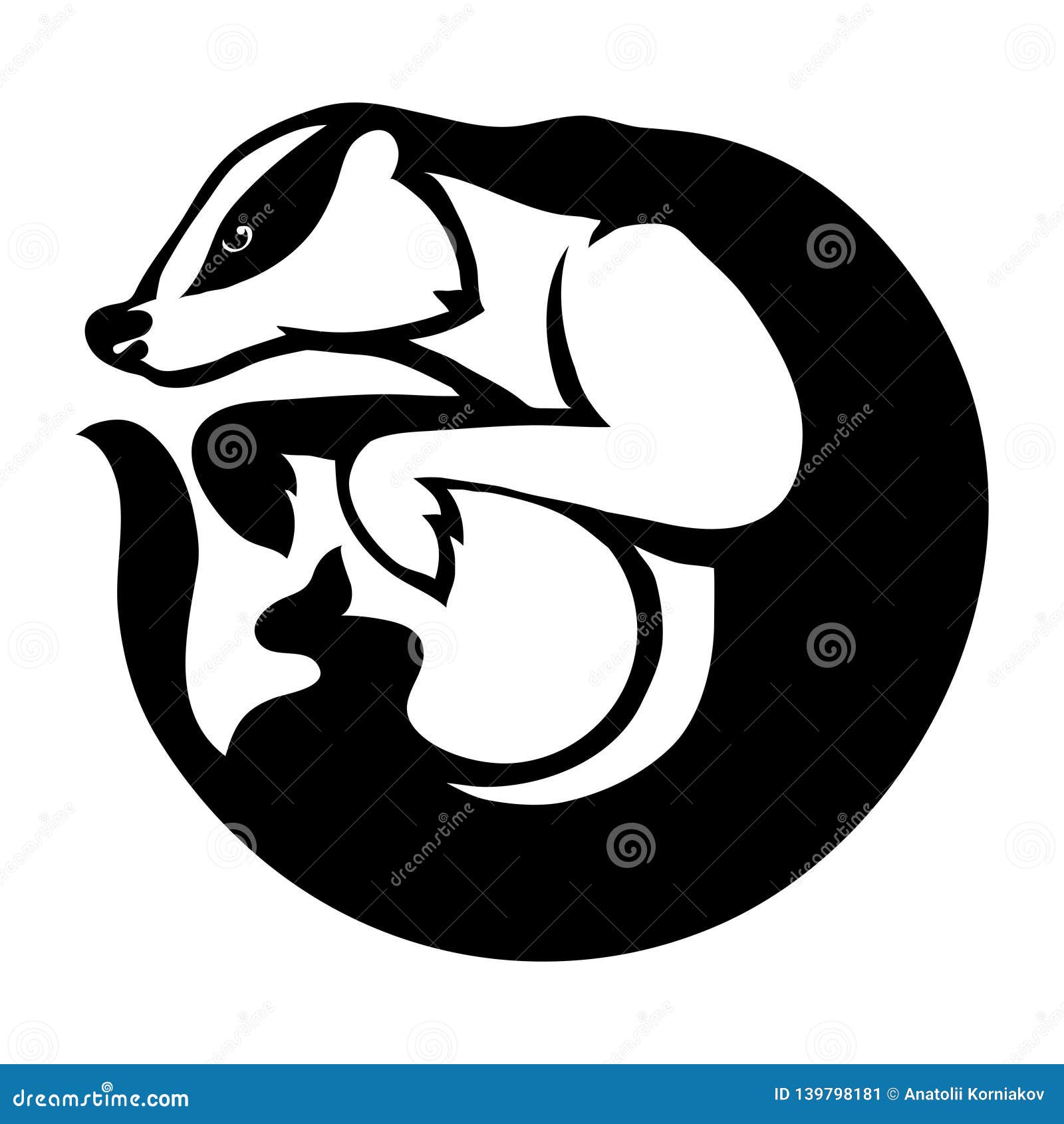 Badger Logo Design in Circle, Vector Graphics Stock Vector ...