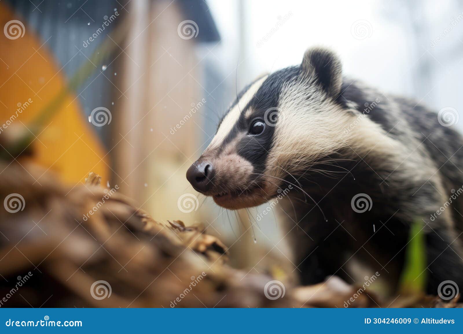 A Badger in a Secure Outdoor Enclosure Stock Image - Image of ...