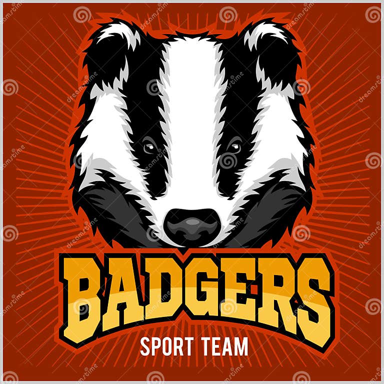 Badger Sport team Logo stock vector. Illustration of face - 84222000