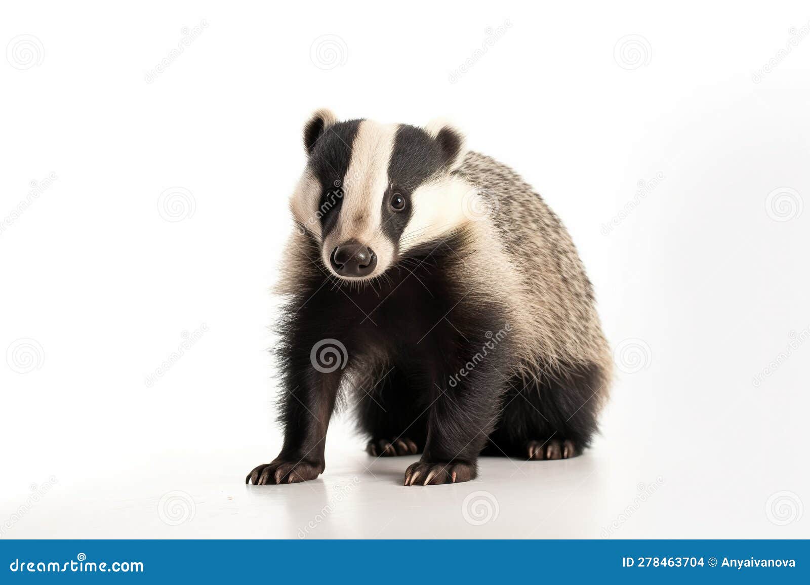 A Badger is Standing on a White Surface. Generative AI Image. Stock ...
