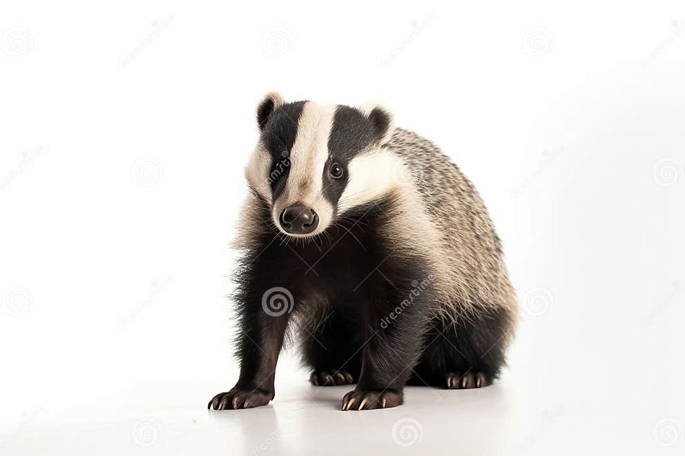 A Badger is Standing on a White Surface. Generative AI Image. Stock ...