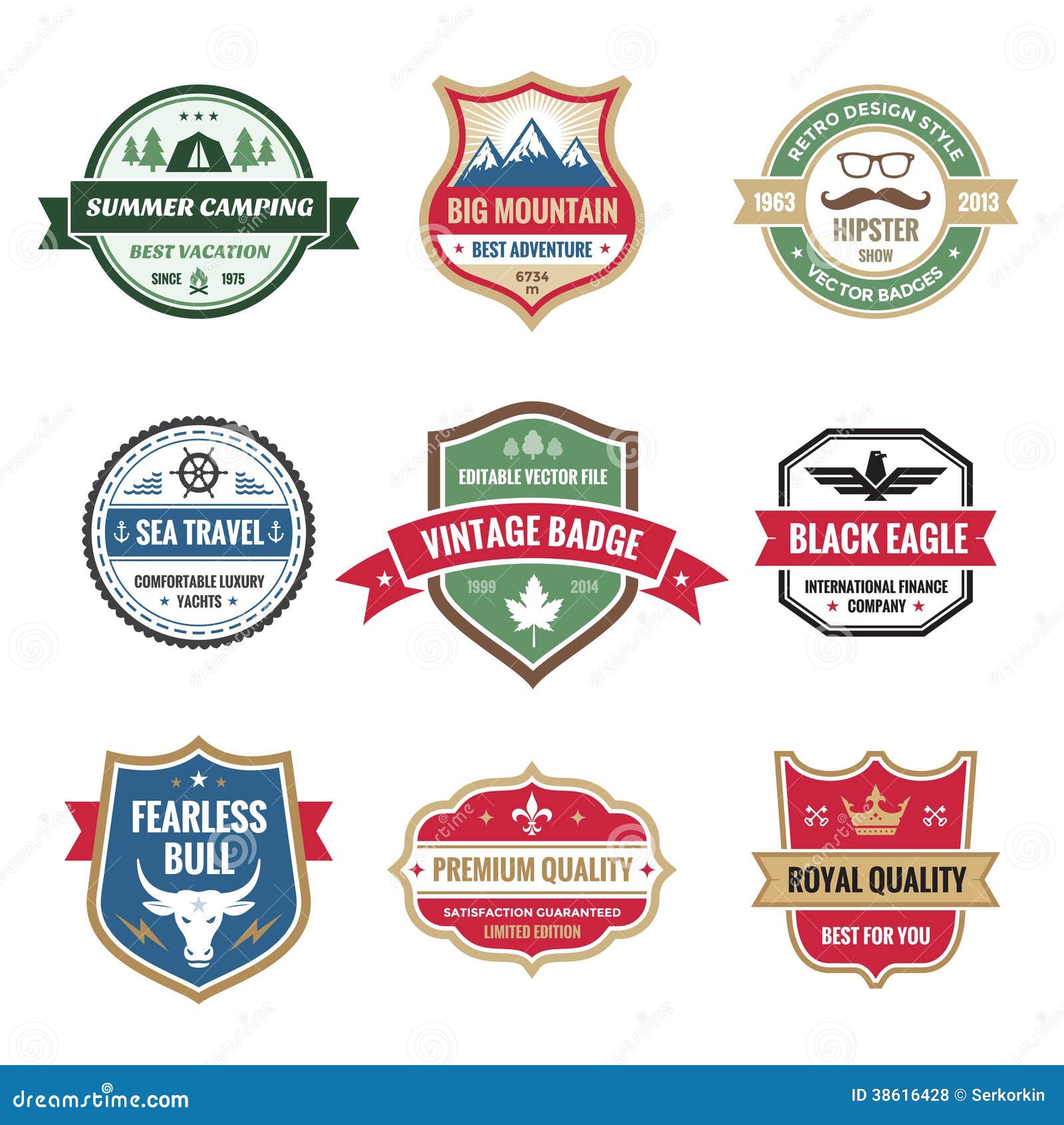 Badges Collection in Vector Format Stock Vector - Illustration of leaf ...