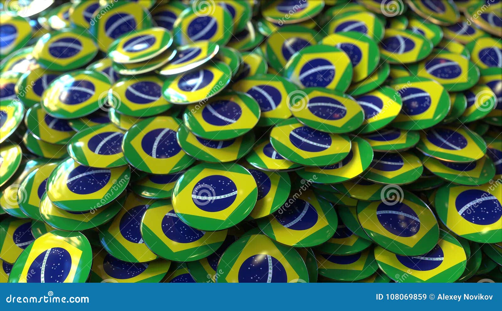 Pile of Badges Featuring Flags of Brazil Stock Video - Video of sign ...