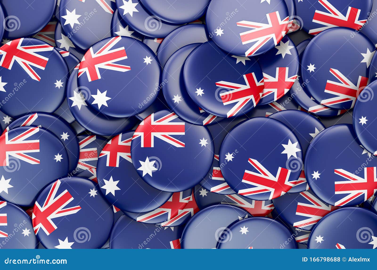 Badges with Flag of Australia, 3D Rendering Stock Illustration ...