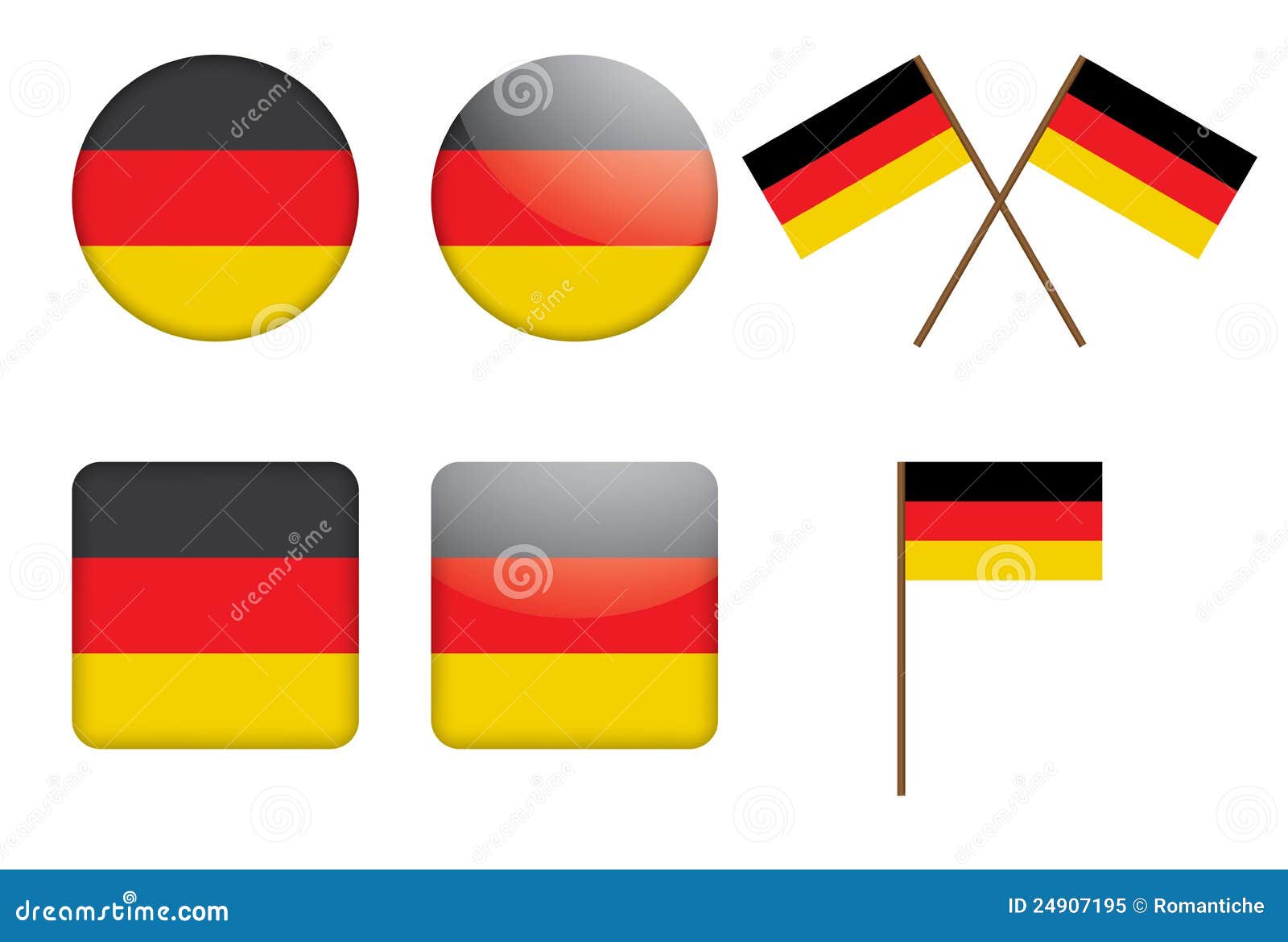 German Flag Icon Vector In Flat Style. Germany Flag Modern Icon. Waving ...