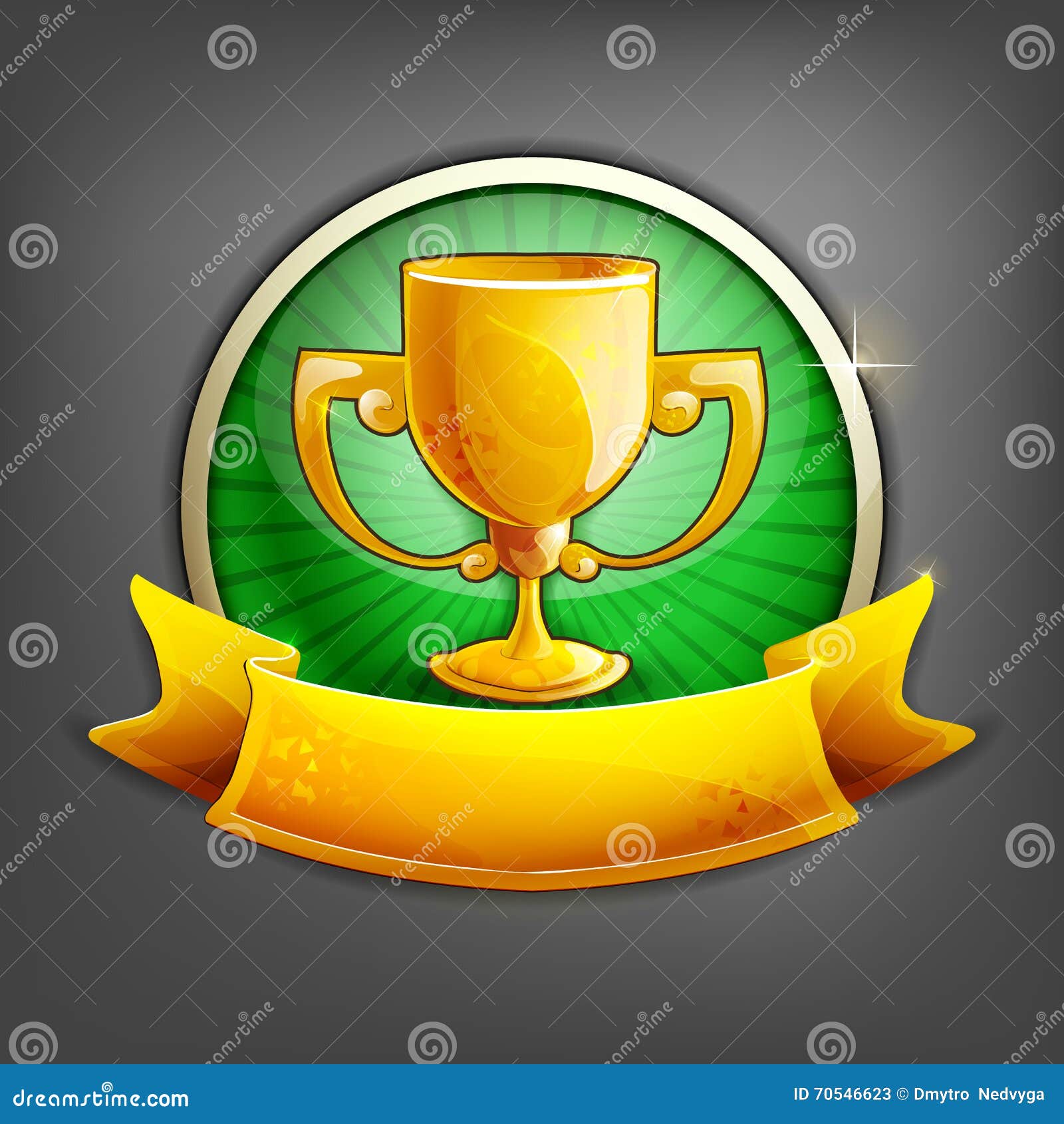 Badges of gold cup. stock vector. Illustration of luxury - 70546623