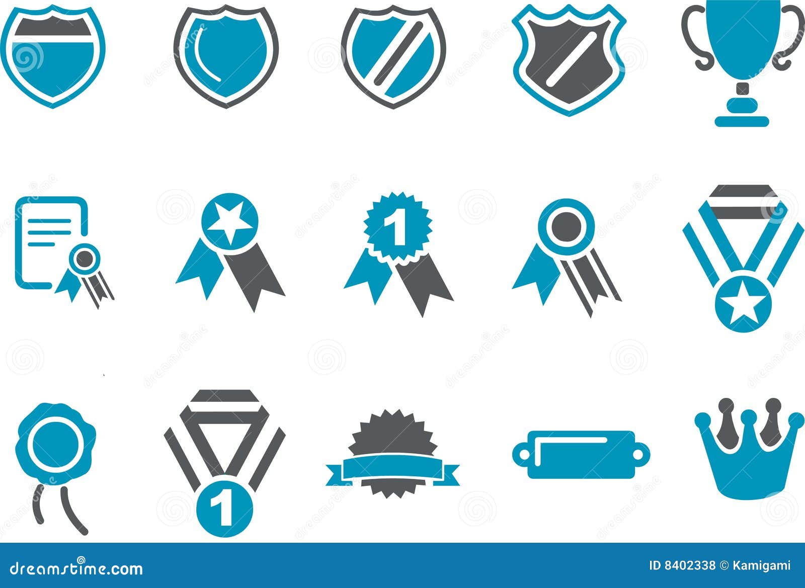 Badges Icon Set stock vector. Illustration of diploma - 8402338