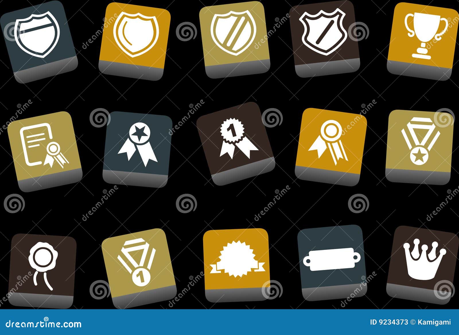 Badges Icon Set stock vector. Illustration of computer - 9234373