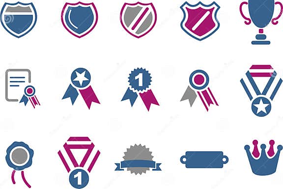 Badges Icon Set stock vector. Illustration of security - 9854207
