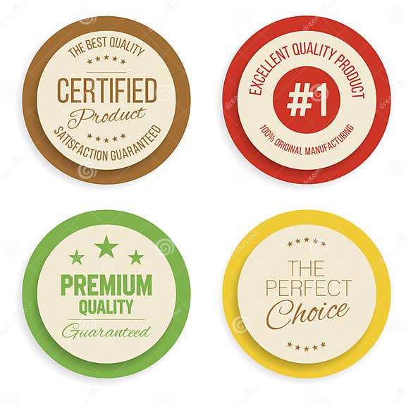 Badges and Labels Collection. Quality, Assurance Marks Stock Vector ...